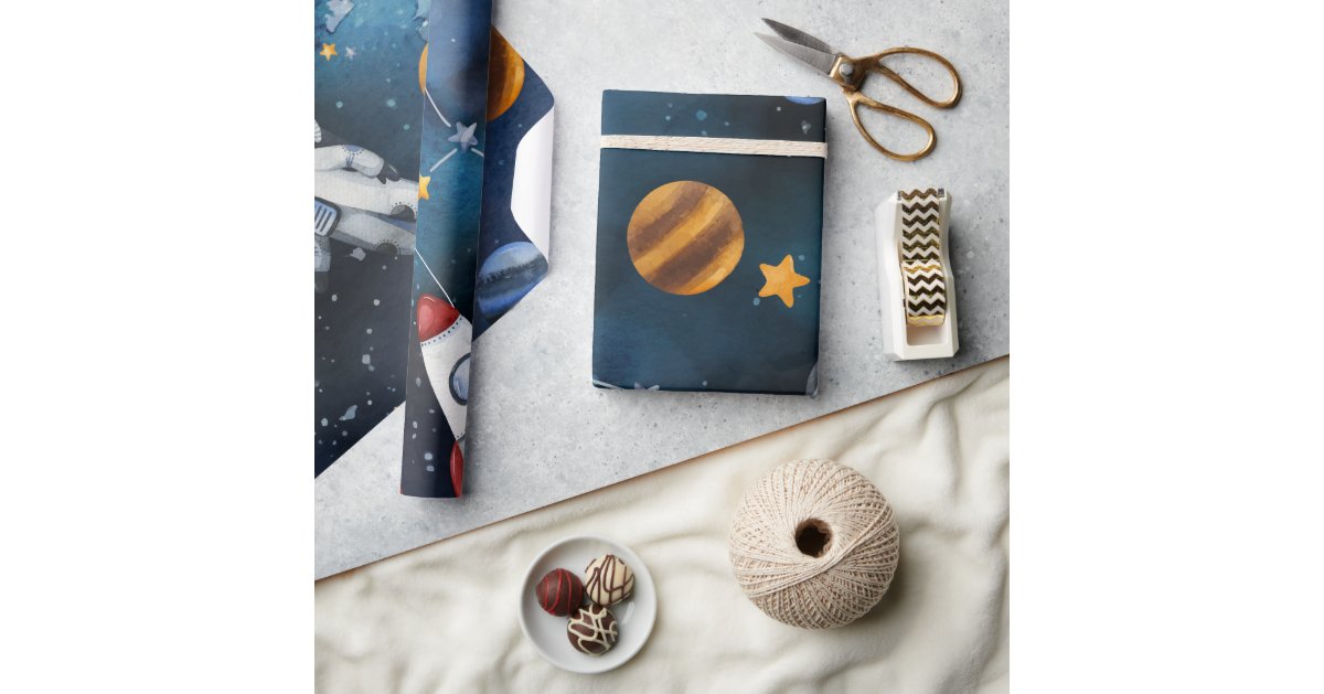 Outer Space Astronaut Wrapping Paper | Zazzle