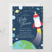 Outer Space Baby Shower Bottle Rocket Spaceship Invitation | Zazzle