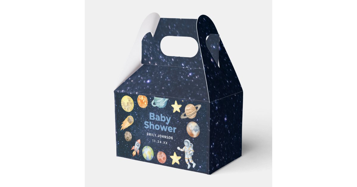 Outer Space Baby shower Favor Boxes | Zazzle