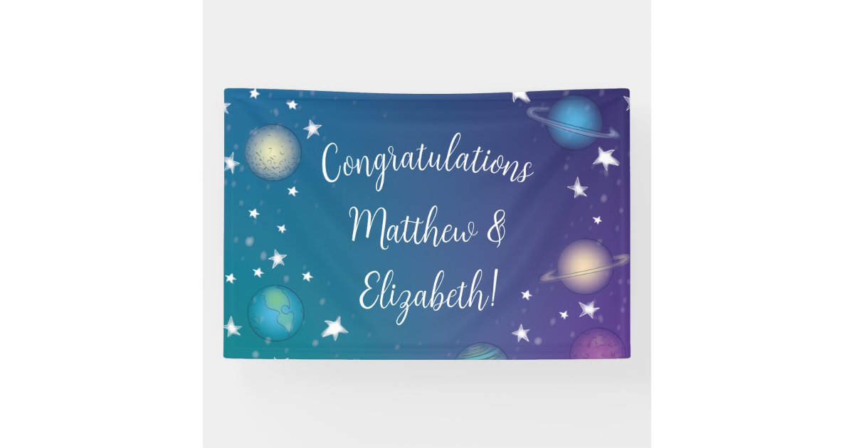 Outer Space Baby Shower Galaxy Banner | Zazzle