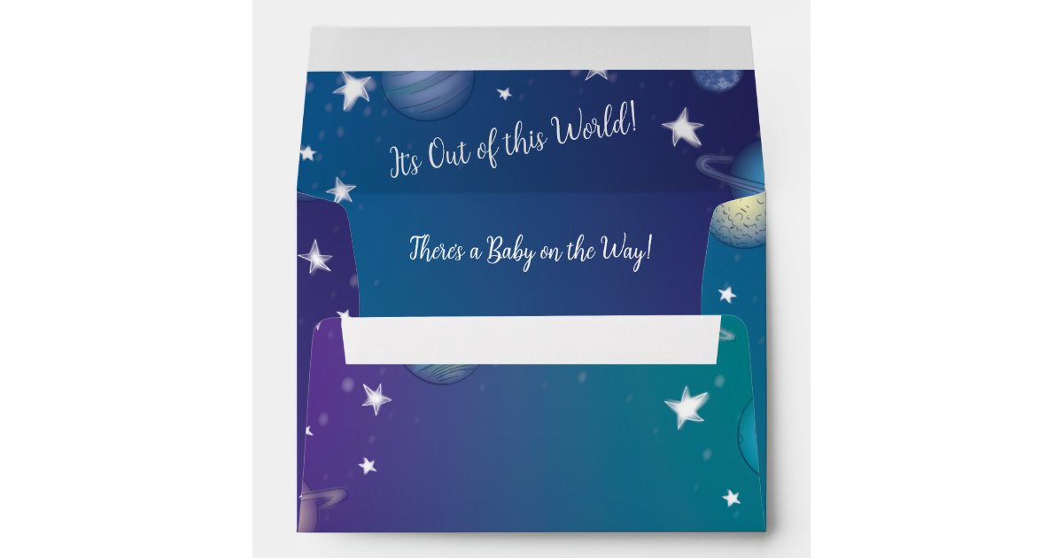Outer Space Baby Shower Galaxy Envelope | Zazzle