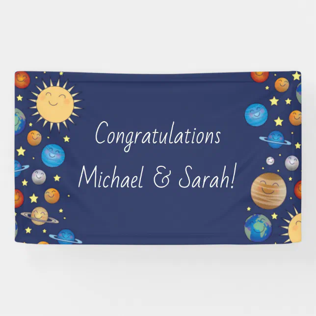 Outer Space Baby Shower Galaxy Universe Stars Banner | Zazzle