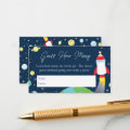 Outer Space Baby Shower Rocket Guess How Many Game Enclosure Card | Zazzle