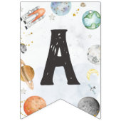 Outer Space Birthday Invitation, Planets Galaxy In Bunting Flags | Zazzle