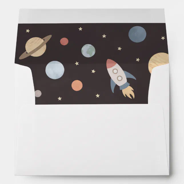 Outer Space Birthday Party Envelope | Zazzle