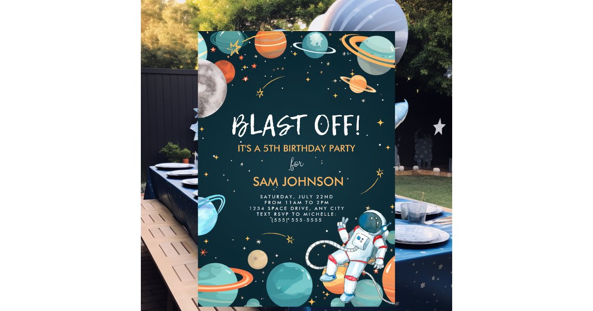 Outer Space Birthday Party Invitation | Zazzle