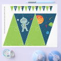 Outer Space Birthday Pennant Flag Banner Flyer | Zazzle