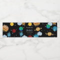 Outer Space Birthday Planets Galaxy Boys Party Water Bottle Label | Zazzle