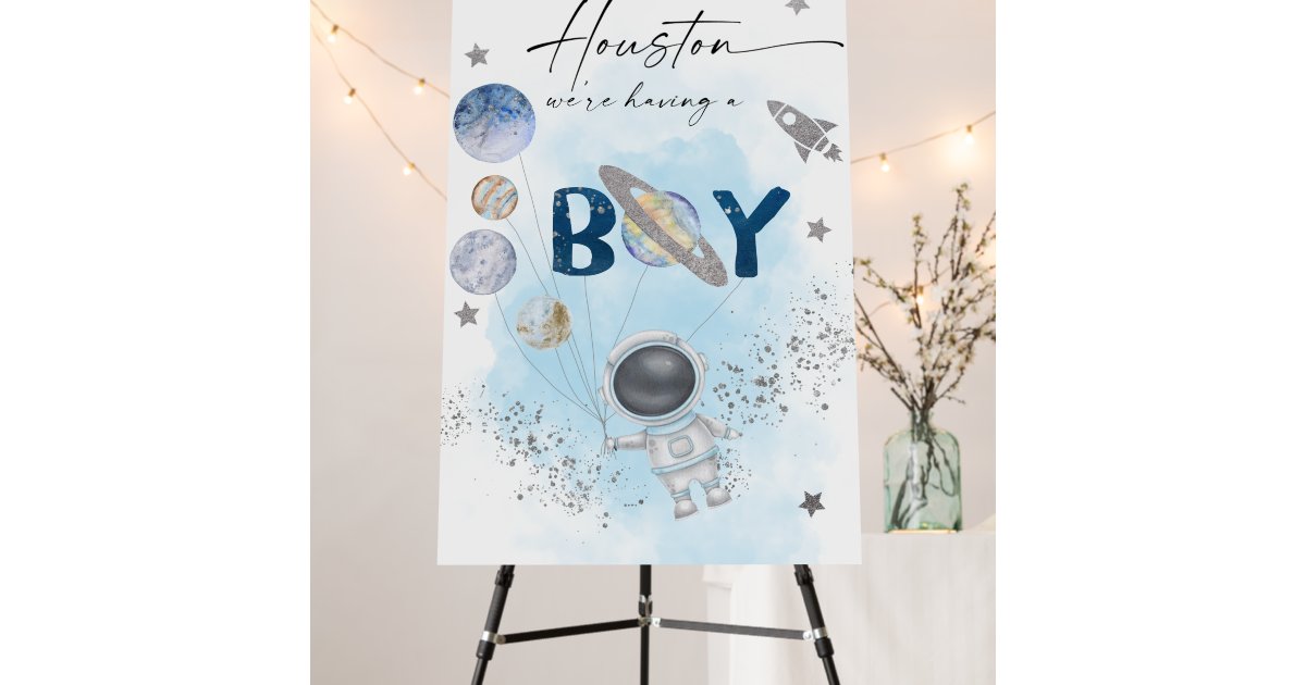 Outer Space Boy Baby Shower Galaxy Baby Shower Foam Board | Zazzle