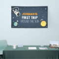 Outer Space Boy First Birthday Backdrop Astronaut Banner | Zazzle