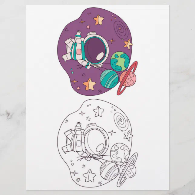 Outer space coloring page | Zazzle