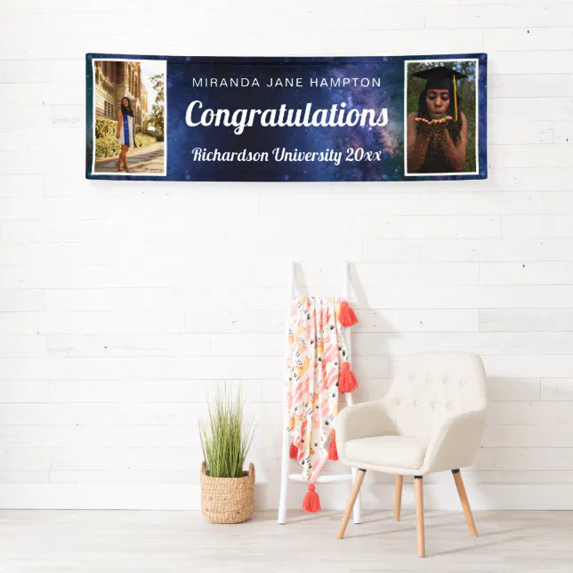 Outer Space Congratulations Graduation Photo Banner | Zazzle