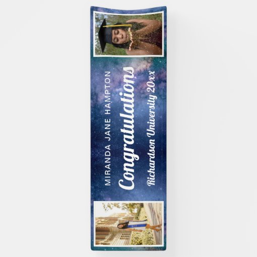 Outer Space Congratulations Graduation Photo Banner | Zazzle
