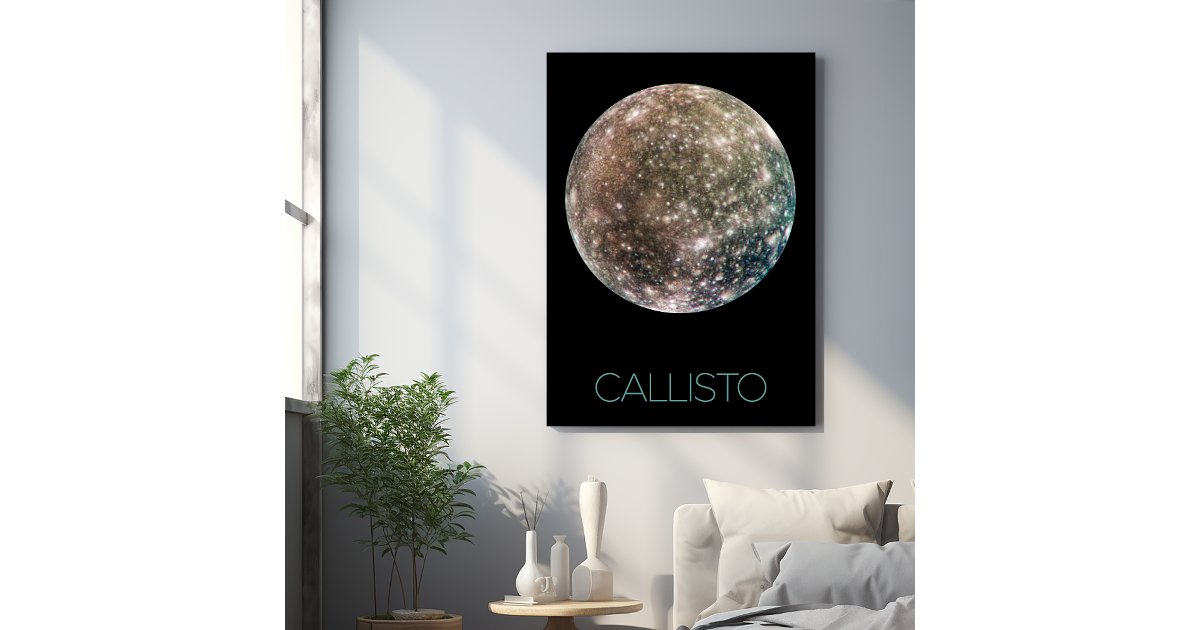 Outer Space, Cosmos, Solar System, Moon Callisto Gallery Wrap | Zazzle