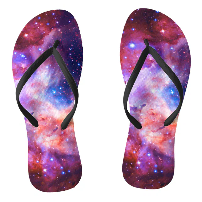 Outer Space Cosmos Summer Flip Flops | Zazzle