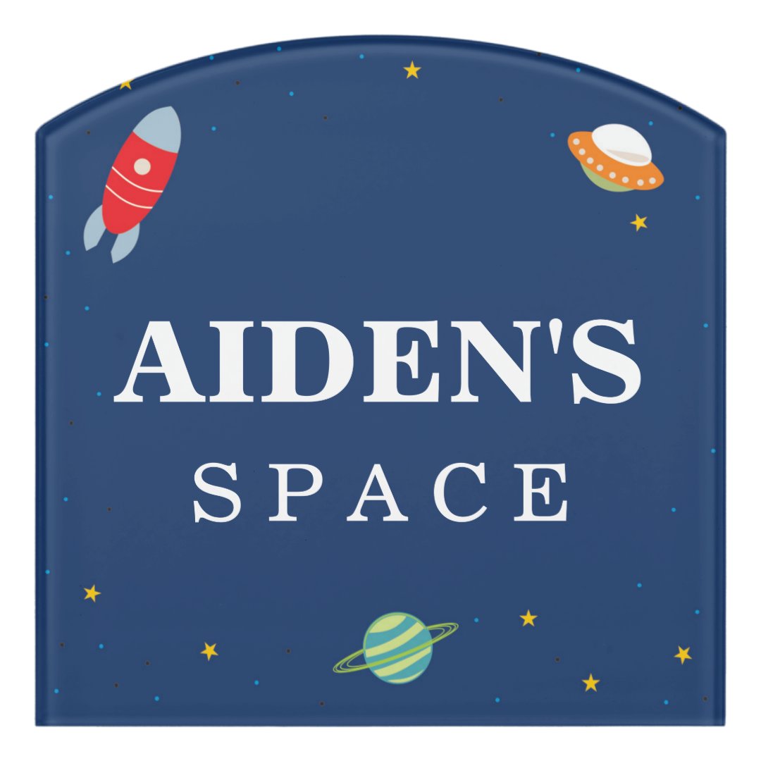 Outer Space Door Sign | Zazzle