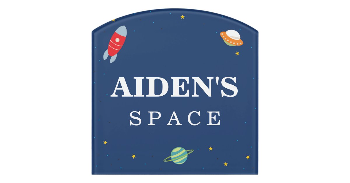 Outer Space Door Sign | Zazzle