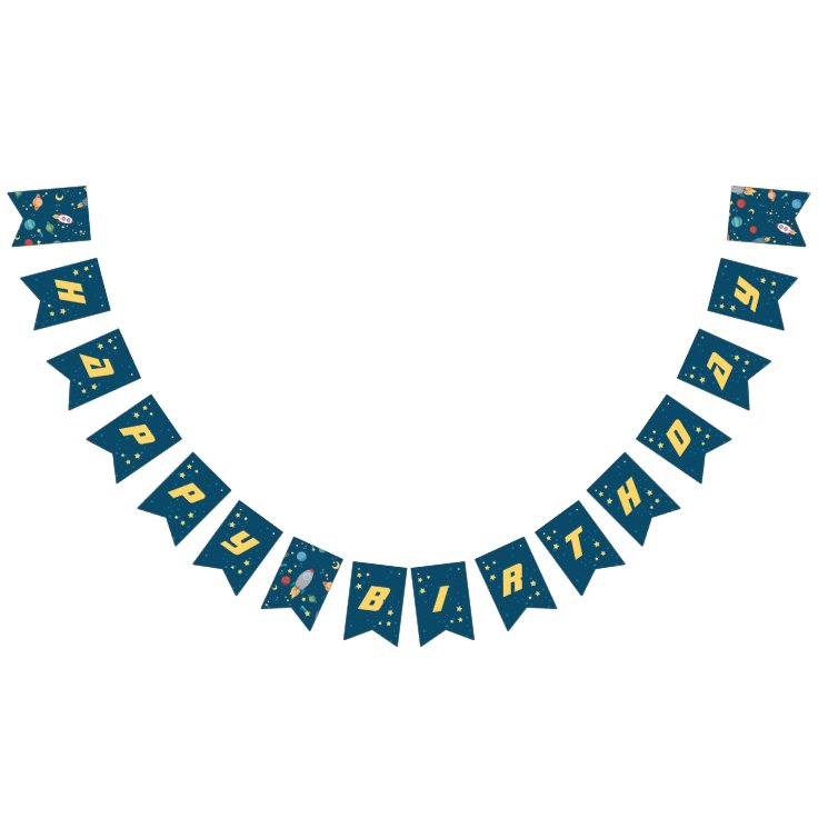 Outer Space Fun Bunting Flags | Zazzle