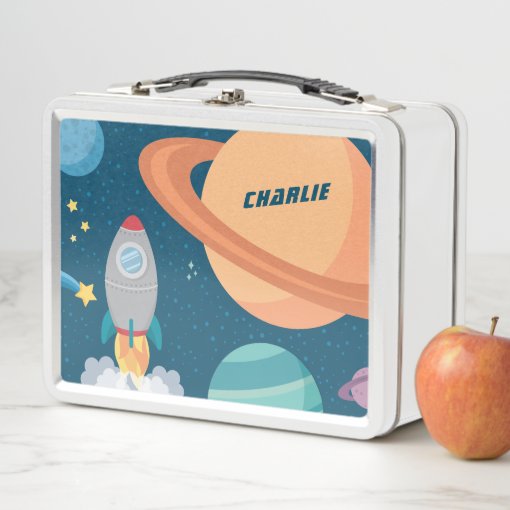 Outer Space Fun Metal Lunch Box | Zazzle