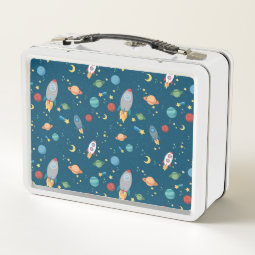 Outer Space Fun Metal Lunch Box | Zazzle