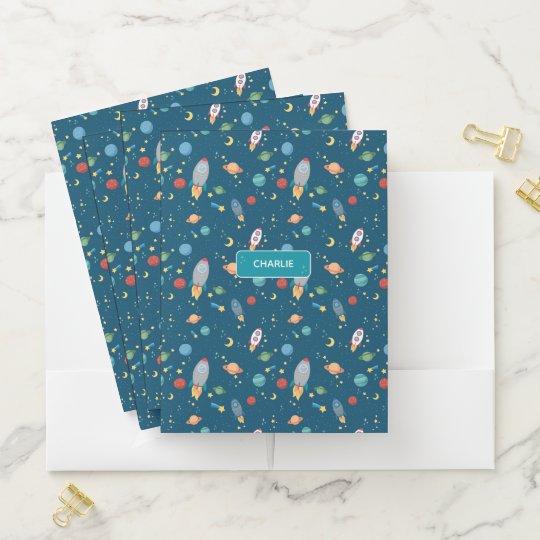 Outer Space Fun pocket folders | Zazzle.com