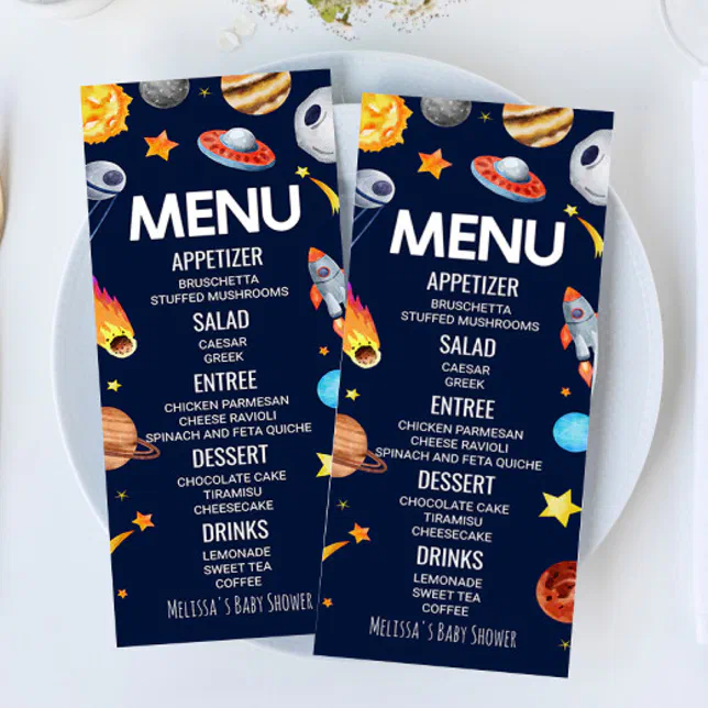 Outer Space Galaxy Baby Shower Food Menu | Zazzle