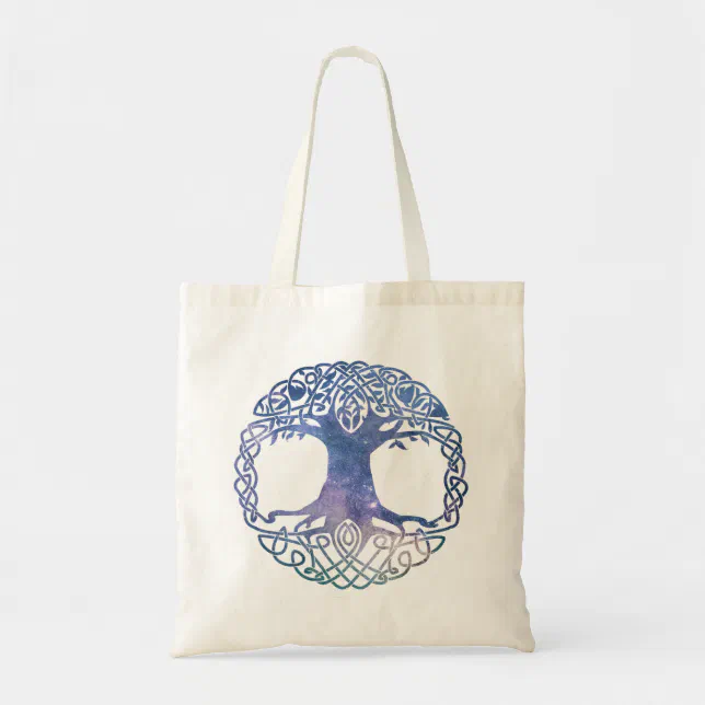 Outer Space Galaxy Celtic Tree of Life Tote Bag | Zazzle
