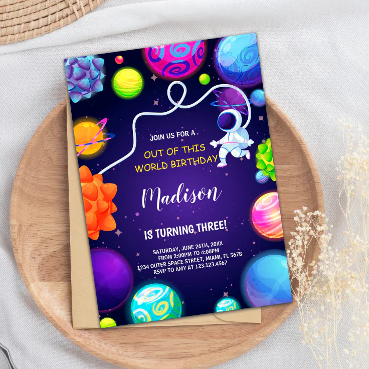 Outer Space Galaxy Invitations Zazzle