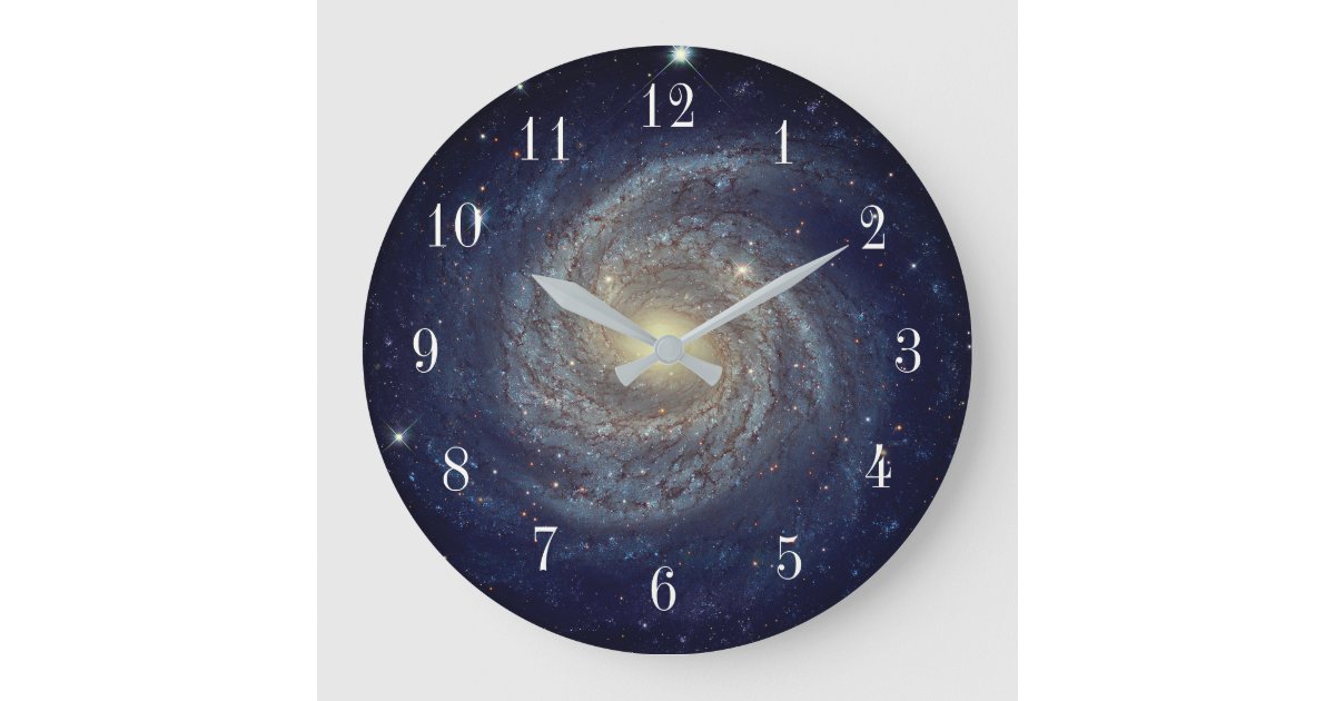 Outer Space Galaxy Large Clock | Zazzle