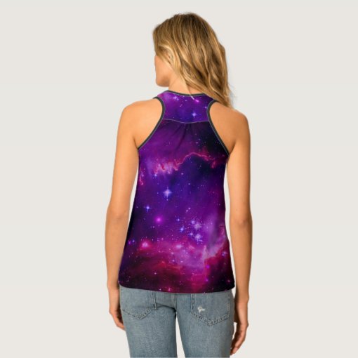 Outer Space Galaxy | Nebula Purple Tint Stars Tank Top | Zazzle
