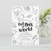 Outer Space Galaxy Out of this World Boy Birthday Invitation | Zazzle
