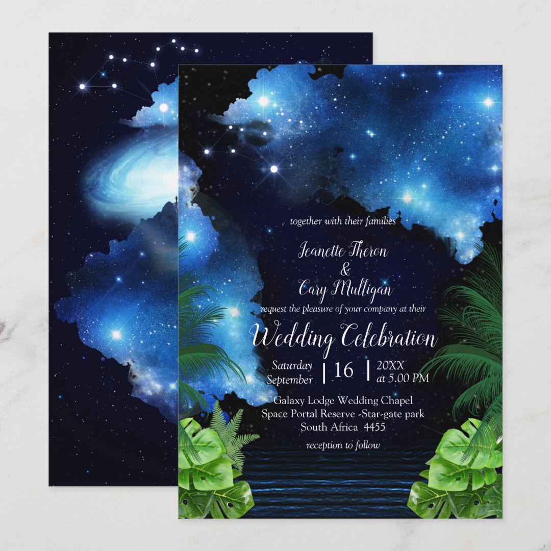 Outer Space Galaxy Wedding Invitation | Zazzle