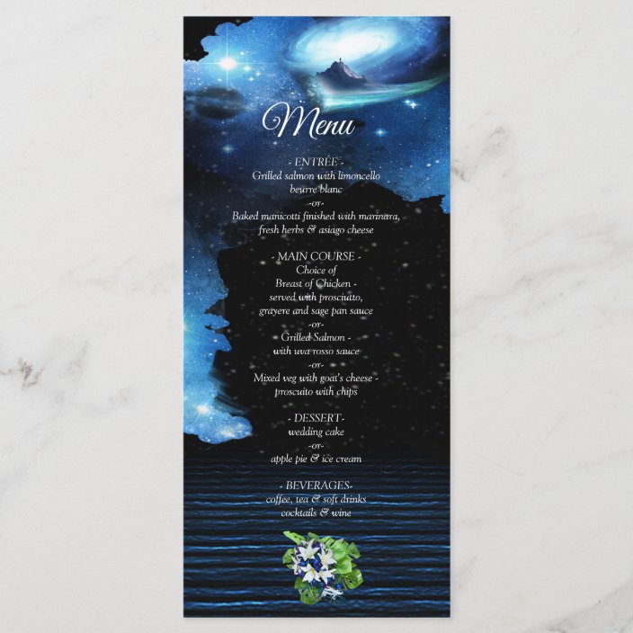 Outer Space Galaxy Wedding Menu | Zazzle.com