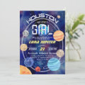Outer Space Houston Solar System Baby Girl Shower Invitation | Zazzle