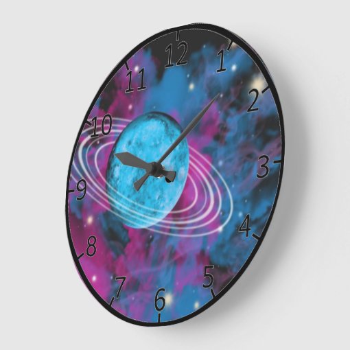 Outer Space Large Clock | Zazzle