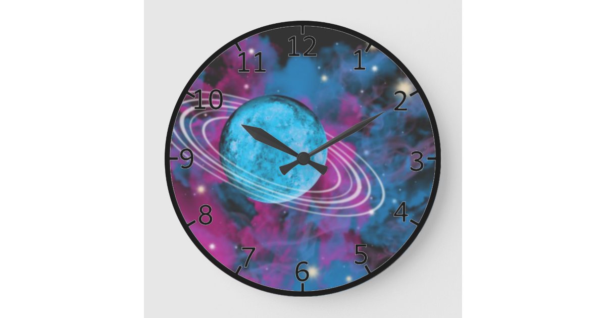 Outer Space Large Clock | Zazzle