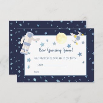 Outer Space Midnight Guess Game | White Enclosure Card | Zazzle