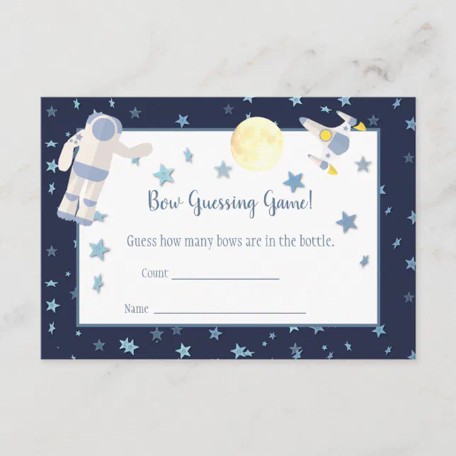 Outer Space Midnight Guess Game | White Enclosure Card | Zazzle
