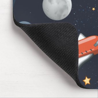 Outer Space Pattern Galaxy Rocket Stars Shuttle Mouse Pad | Zazzle