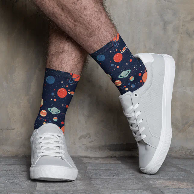 Outer Space Pattern Socks | Zazzle