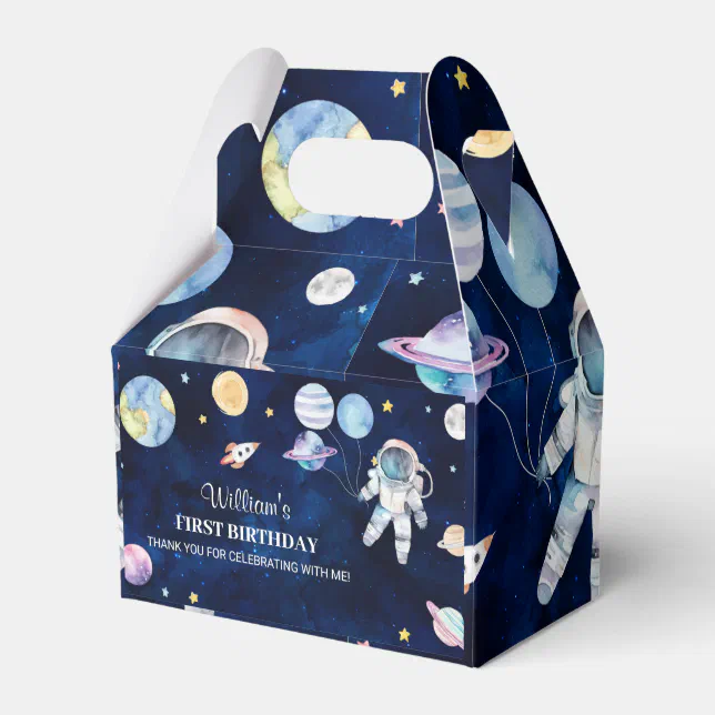 Outer Space Planets Birthday Party Favor Box | Zazzle