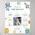 Outer Space Planets Galaxy Birthday Milestone Sign | Zazzle