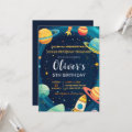Outer Space Planets Kids Birthday Party Invitation | Zazzle
