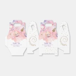 Outer Space planets Pink girl birthday Favor Boxes | Zazzle