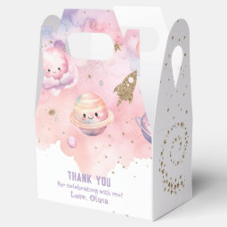 Outer Space planets Pink girl birthday Favor Boxes | Zazzle