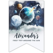 Outer Space Planets & Rocket Ship Birthday Party Bunting Flags | Zazzle