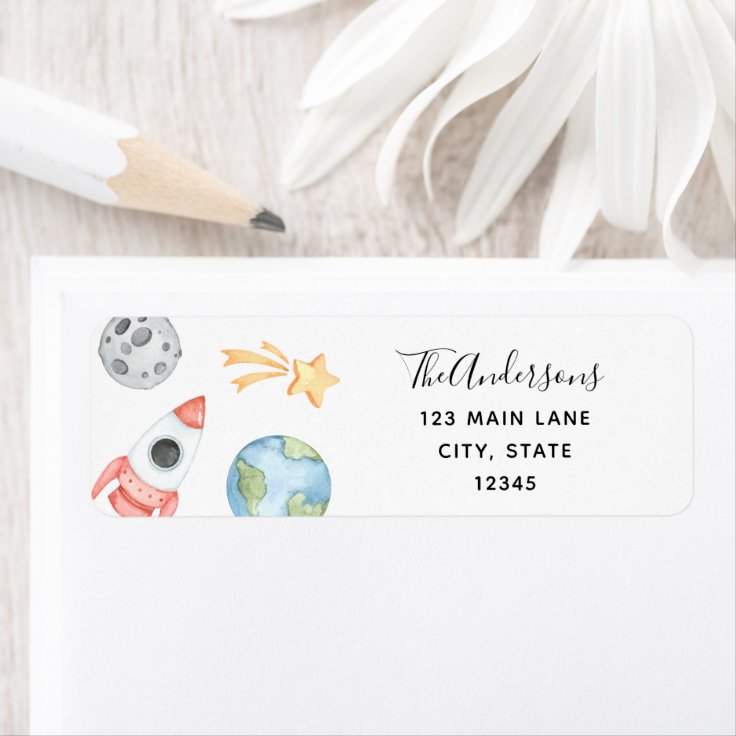 Outer Space Return Address Label | Zazzle