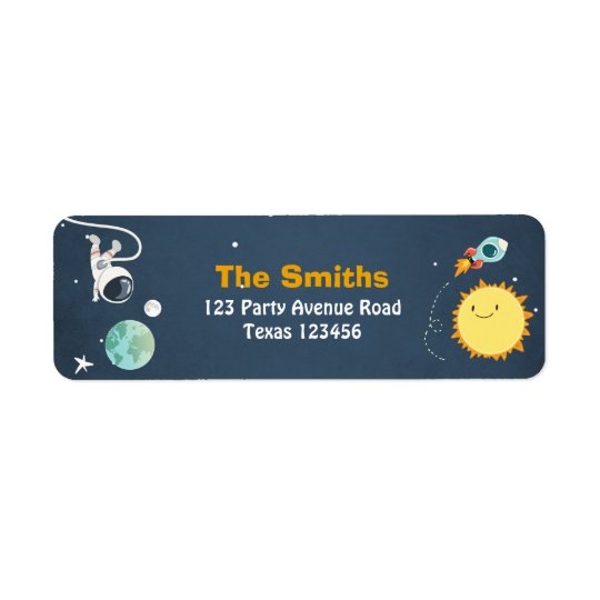 Outer Space Return Address Labels Rocket Astronaut | Zazzle.com