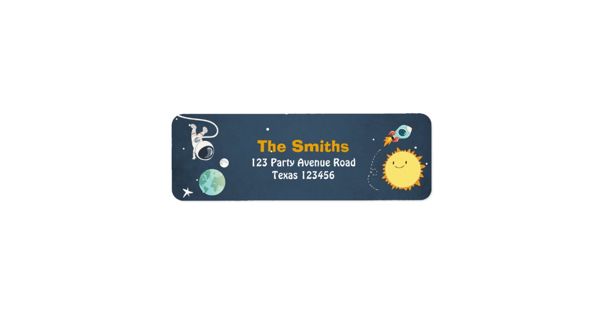 Outer Space Return Address Labels Rocket Astronaut | Zazzle