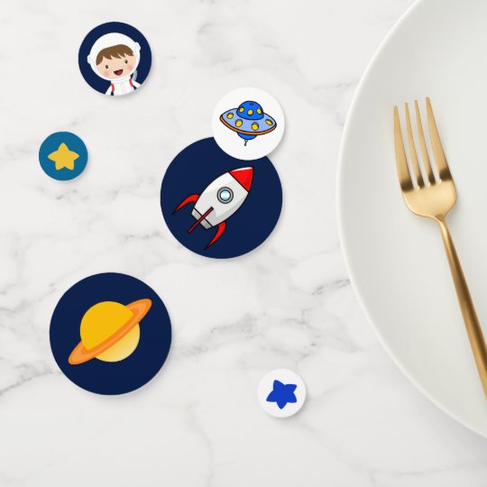 Outer Space Rocket Birthday Party Confetti | Zazzle.com